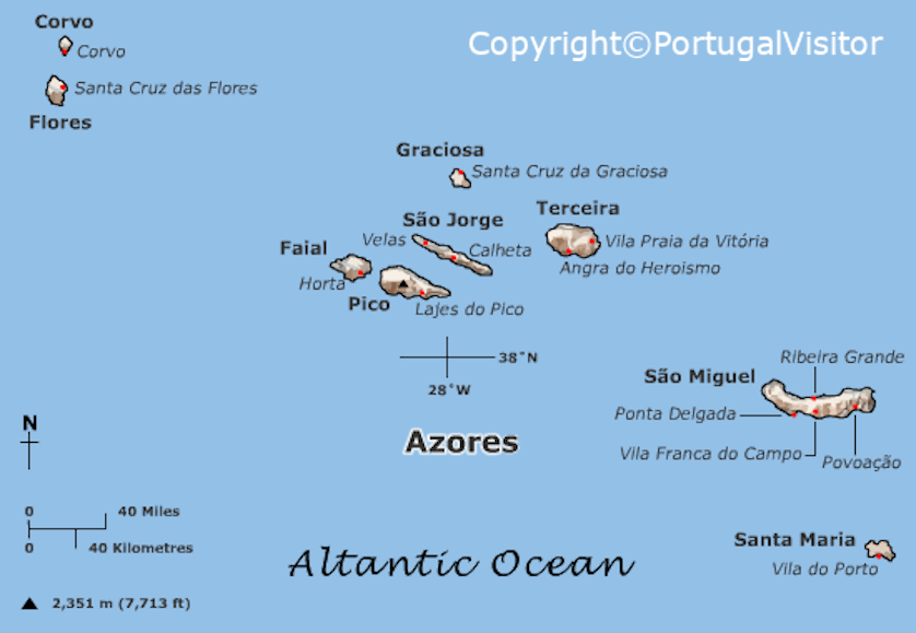 Azores Map Portugal