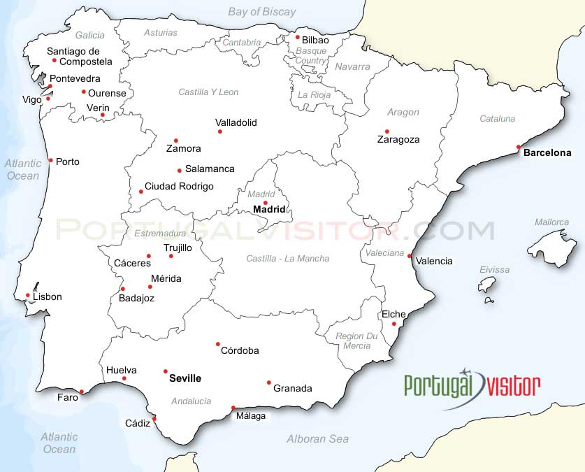 Map of Spain's Major Airports