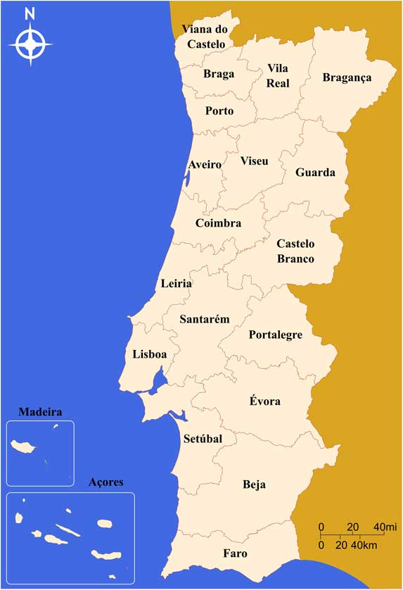 Portugal Regions & Districts | Portugal Visitor Travel Guide To Portugal