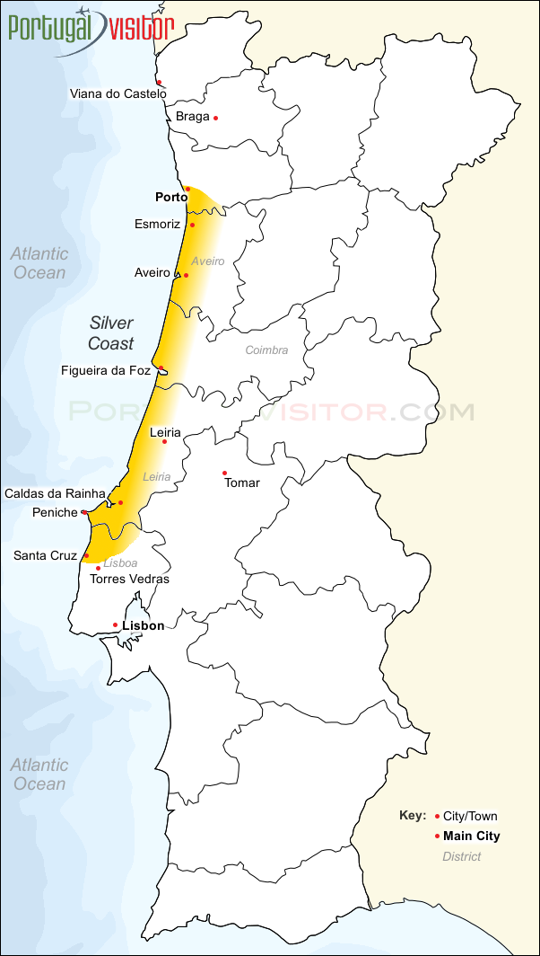 Silver Coast (Costa de Prata) Map