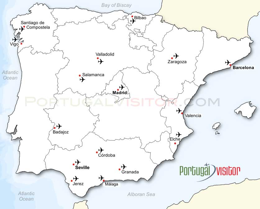 Map of Spain's Major Airports
